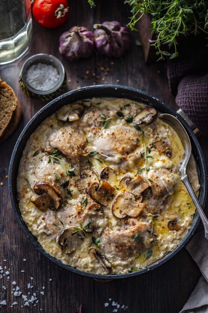 Kooreses Brie juustu kastmes kana ja seened - Tuuli Retseptid